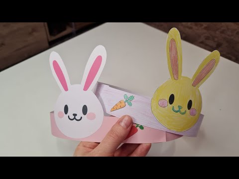Easter Bunny Hat. Spring Paper Craft for Kids