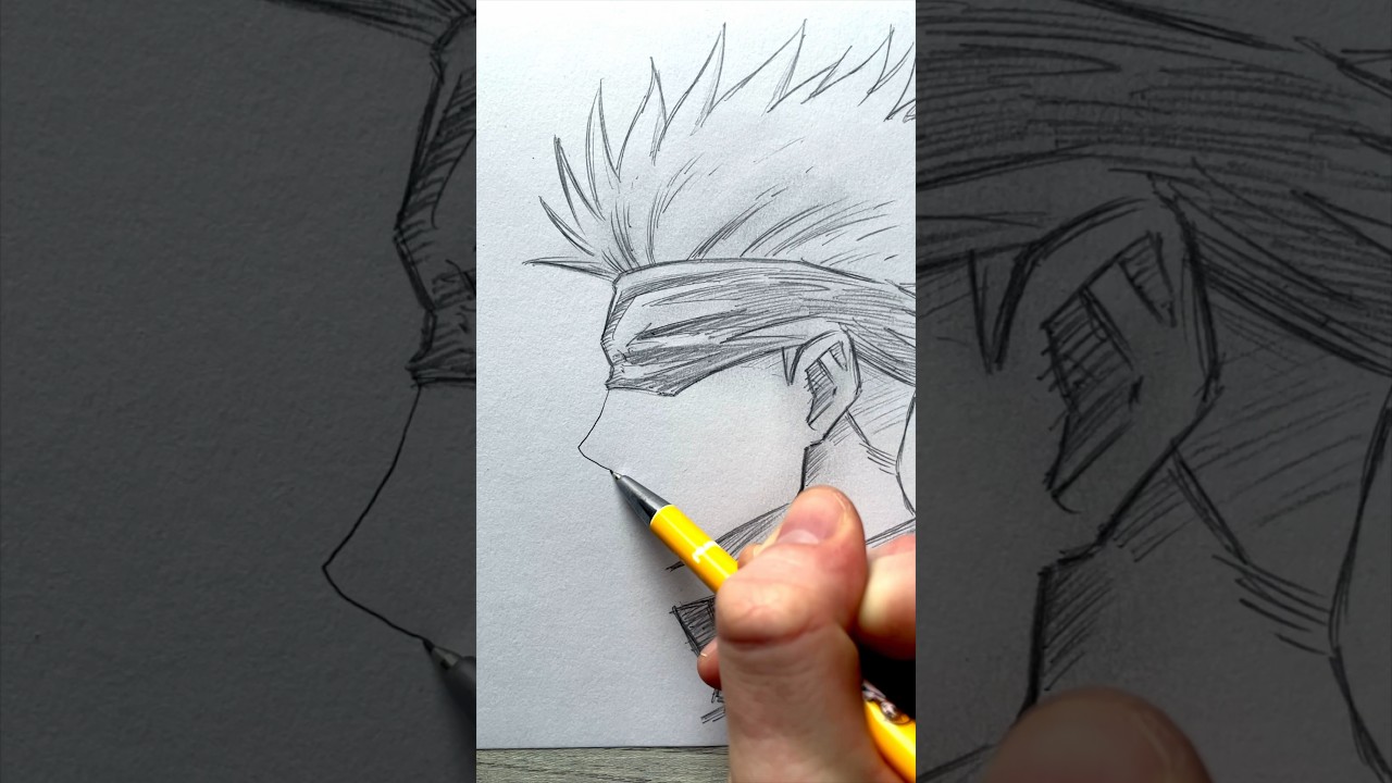 Drawing Gojo from Jujutsu Kaisen✨ #jjk #art #shorts