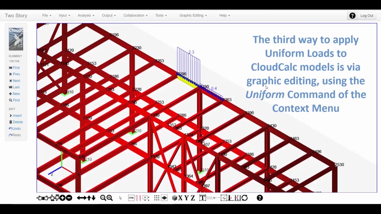 Applying Uniform Loads in CloudCalc