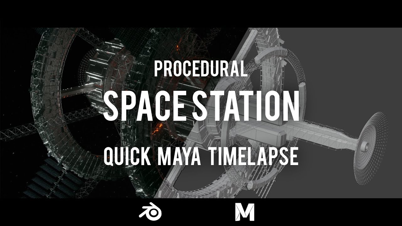 Procedural Space Station | Maya & Blender | Short Timelapse Modelling Workflow