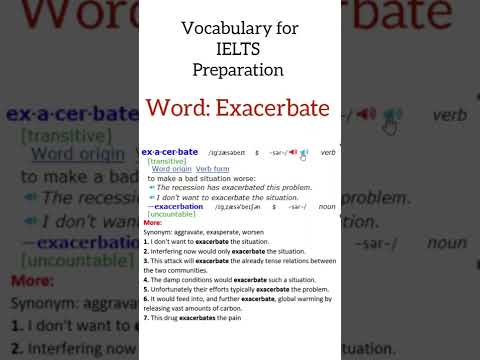 Exacerbate meaning and example + American and British pronunciations- IELTS Vocabulary