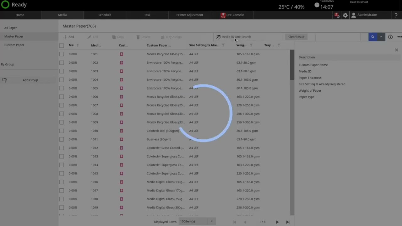 RICOH Pro C7500 - Importing from the Master Library 1