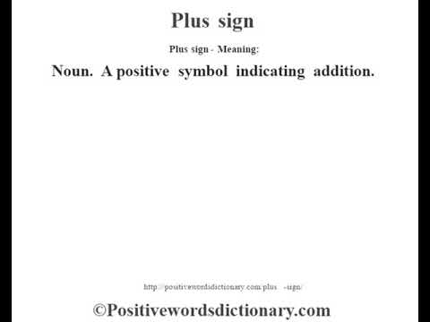 Plus sign definition | Plus sign meaning