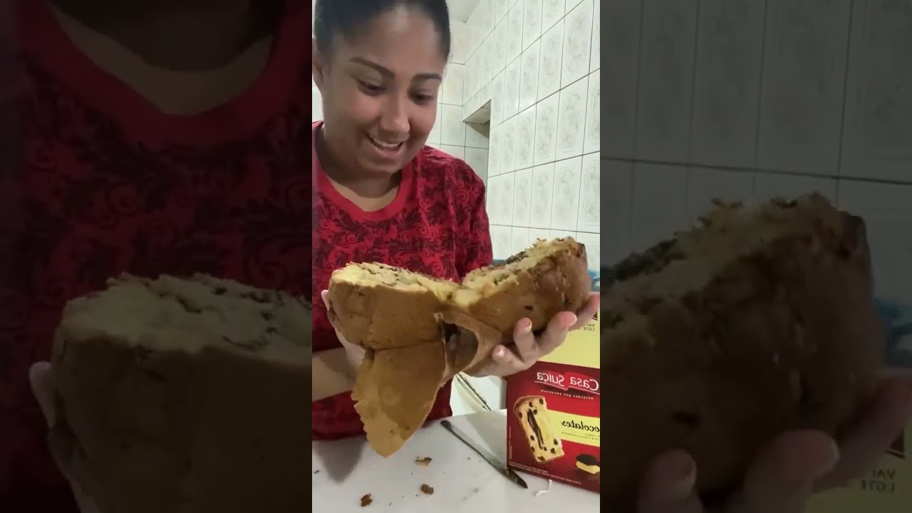 O primeiro panetone de mercado que fiquei impressionada com tanto recheio 😱❤️ #review #panetones
