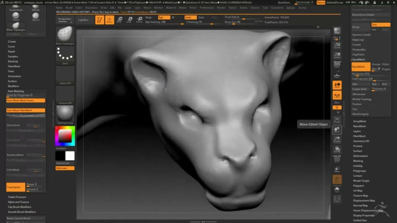 Zbrush - Snow Leopard Anatomy Study Time-lapse