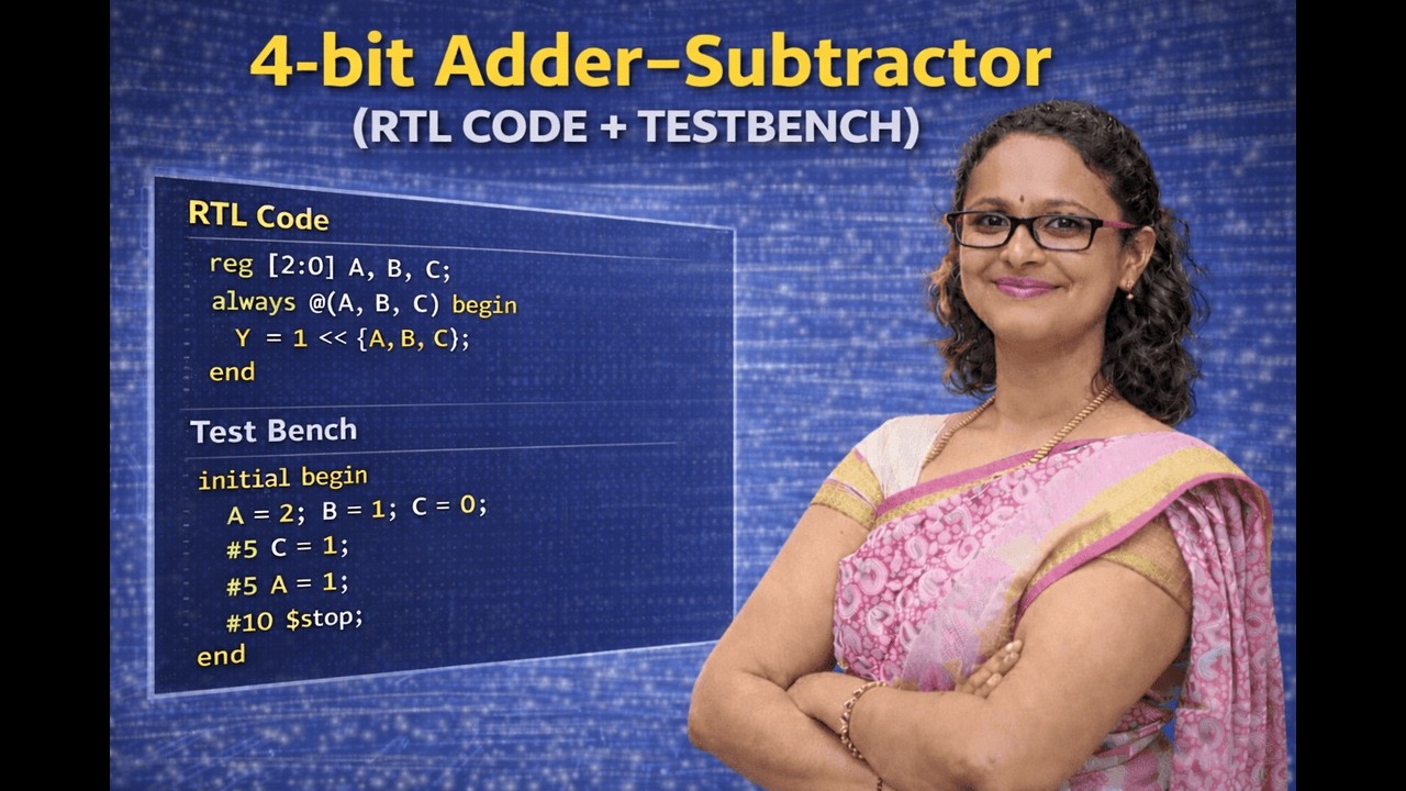 4-BIT ADDER–SUBTRACTOR (RTL CODE & TESTBENCH)