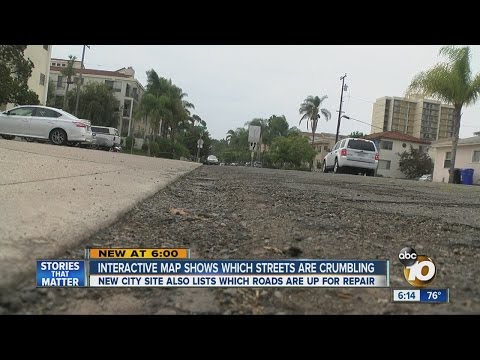Interactive map shows which San Diego streets are crumbling