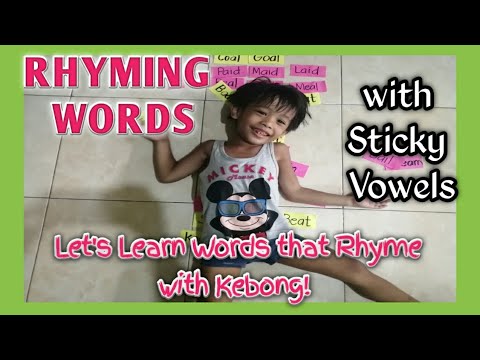Rhyming Words with Sticky Vowels Activity by Kebong