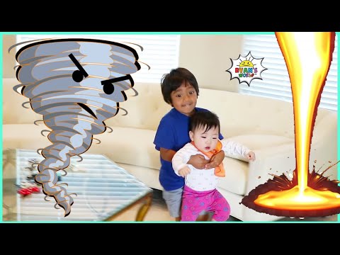 Ryan Pretend play with Tornado and The Floor is Lava!
