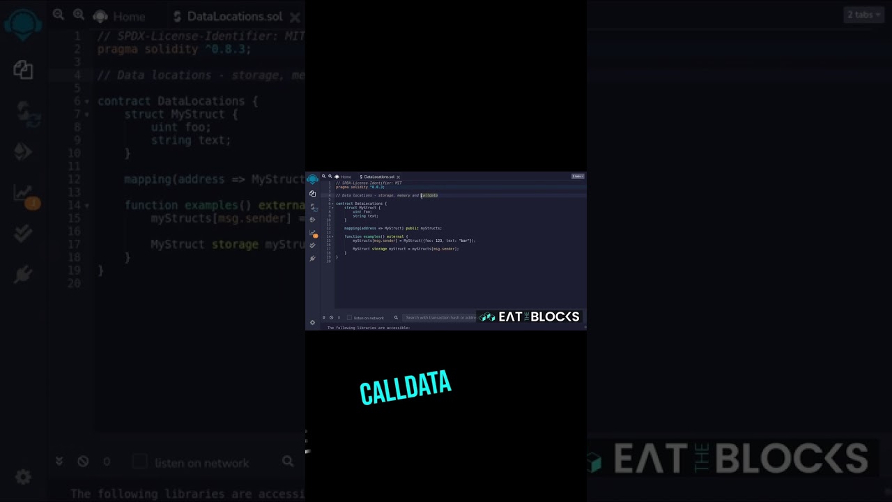 1min Tutorial On Solidity Data Location! ⏰ #shorts