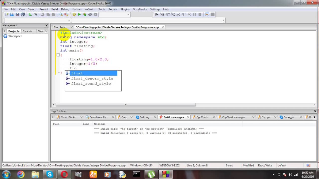 C++Floating point Divide Versus Integer Divide Programs