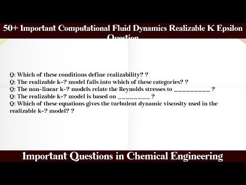 MCQ Questions Computational Fluid Dynamics Realizable K Epsilon with Answers