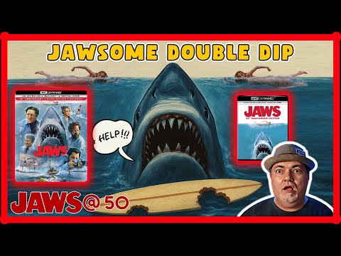 JAWSOME DOUBLE DIP - JAWS 50th Anniversary 4K Steelbook and Slipcover Blu Ray Unboxing and Review