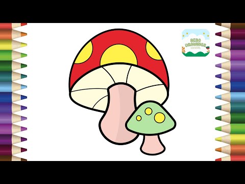 How To Draw Mushrooms Easy Cute | Draw A Cartoon Mushroom Easy | Mushroom Drawing Step By Step
