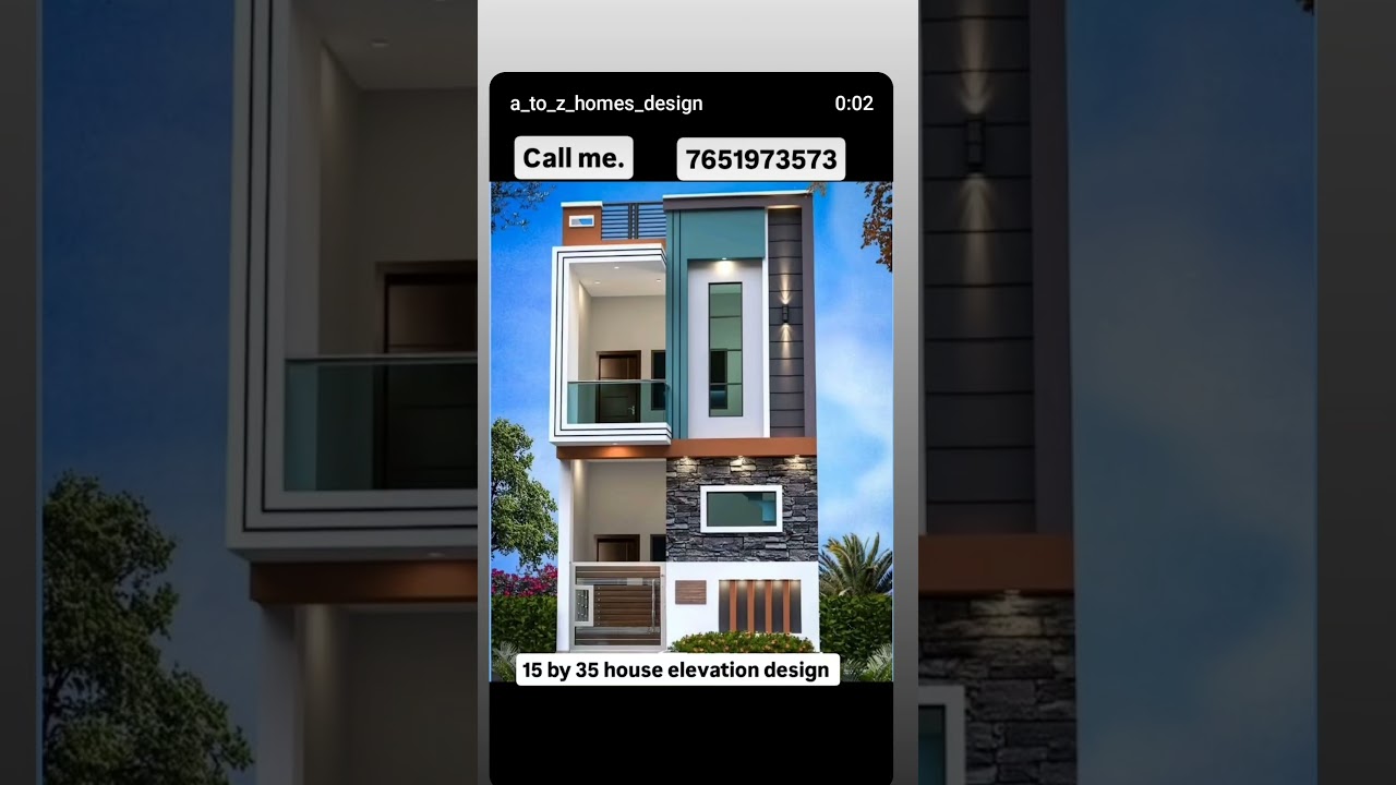 15 by 35 house elevation design 2bhk duplex house 🏡🏠 plan #homearchitecure  #viralvideo#viralvideo