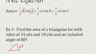 Find the area of an oblique triangle using a formula | Pearson+ Channels