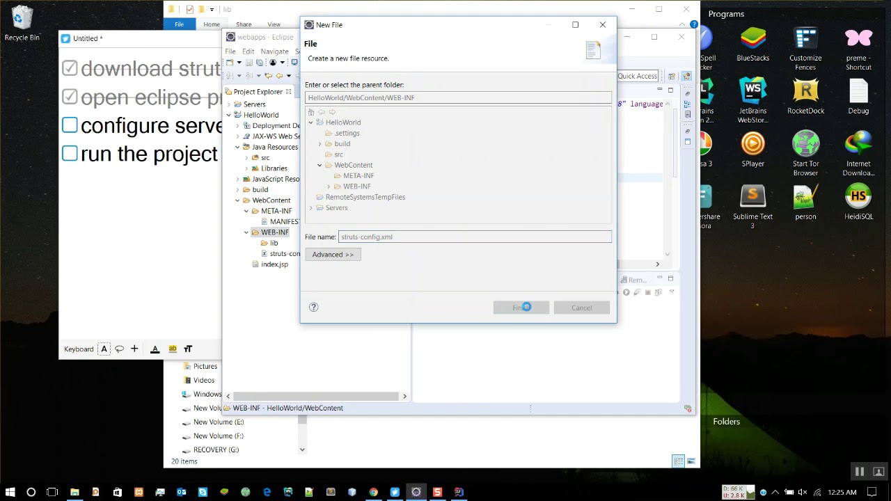 'Struts' - Hello World in Eclipse