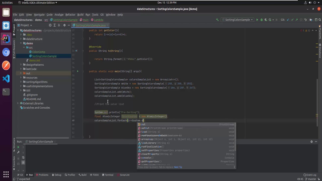 Comparators interface with Java. Sorting objects using comparator interface