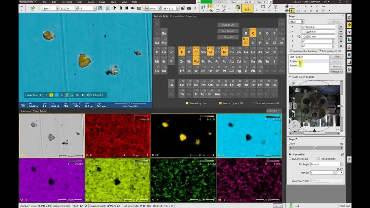 Stainless landing gear in Axia ChemiSEM