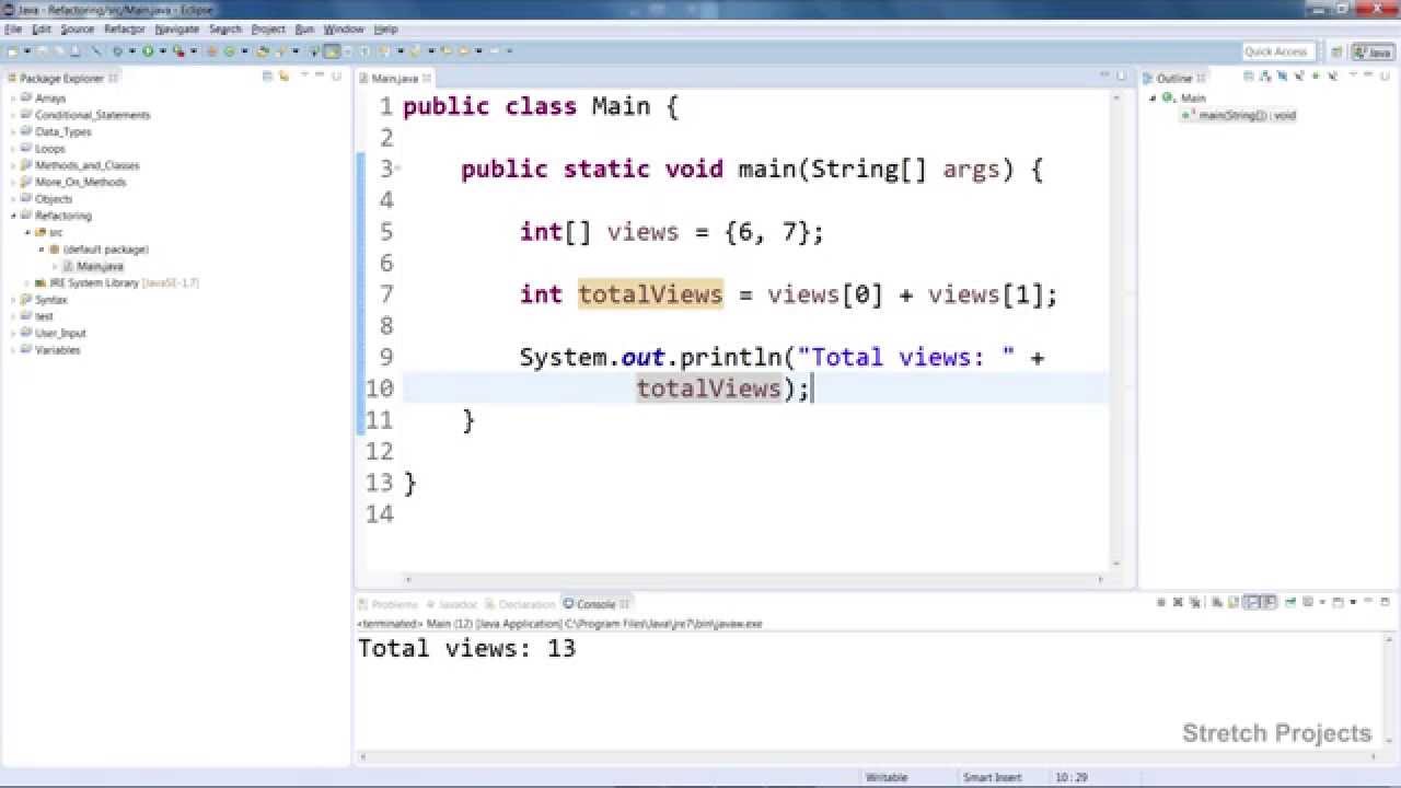 Learn Java: 14 Tutorial: Refactoring