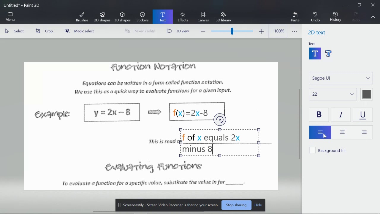 Function Notation Guided Notes