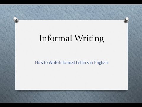 How to Plan and Write Informal Letters in English