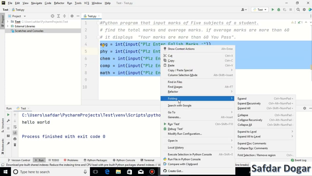 How to Calculate Total Marks and Average Marks using Python | Python Tutorial for Beginners