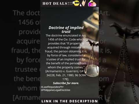 Philippine Jurisprudence: Doctrine of Implied Trust; Civil Law 2021|Law Requisites Ph