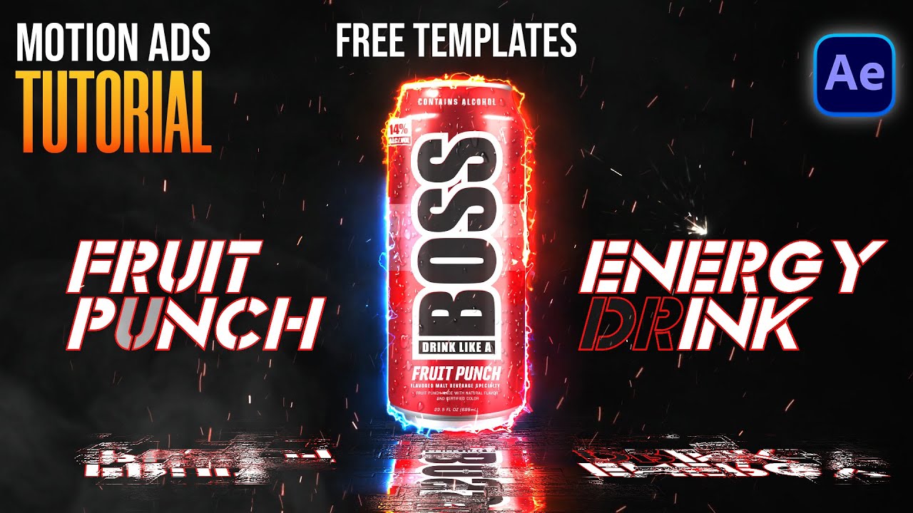 Motion Graphic Product Animation in After Effects || After Effects Energy Drink Product Ads