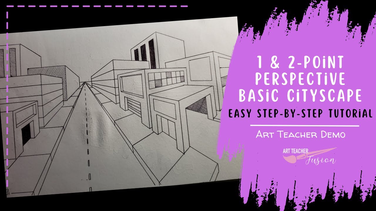 1 & 2-Point Perspective Cityscape, Step-by-Step Tutorial, Beginner Friendly, Drawing