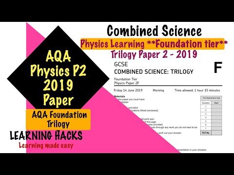 How to get good grades? Use GCSE past papers ☞ AQA Physics Paper 2F Trilogy(9-1) 2019 walkthrough.