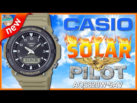 Fantastic Value Solar Casio That Feels Like A G-Shock! | Casio 100m Solar Pilot AQS820W-5AV