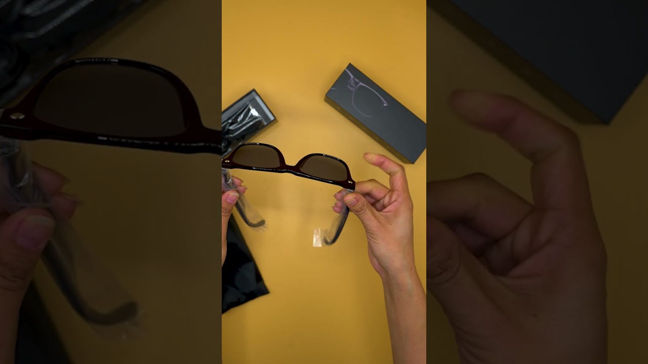 Unboxing the E13 sunglasses.