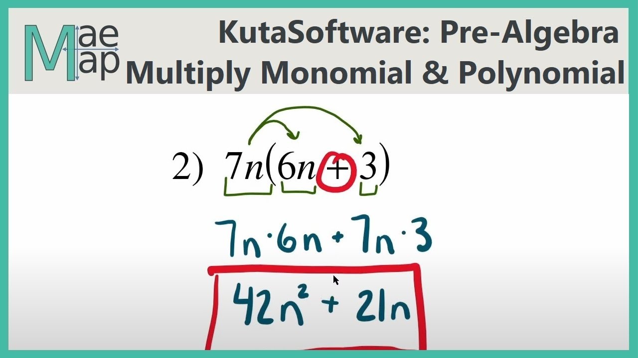 KutaSoftware: PreAlgebra- Multiplying a Monomial And Polynomial