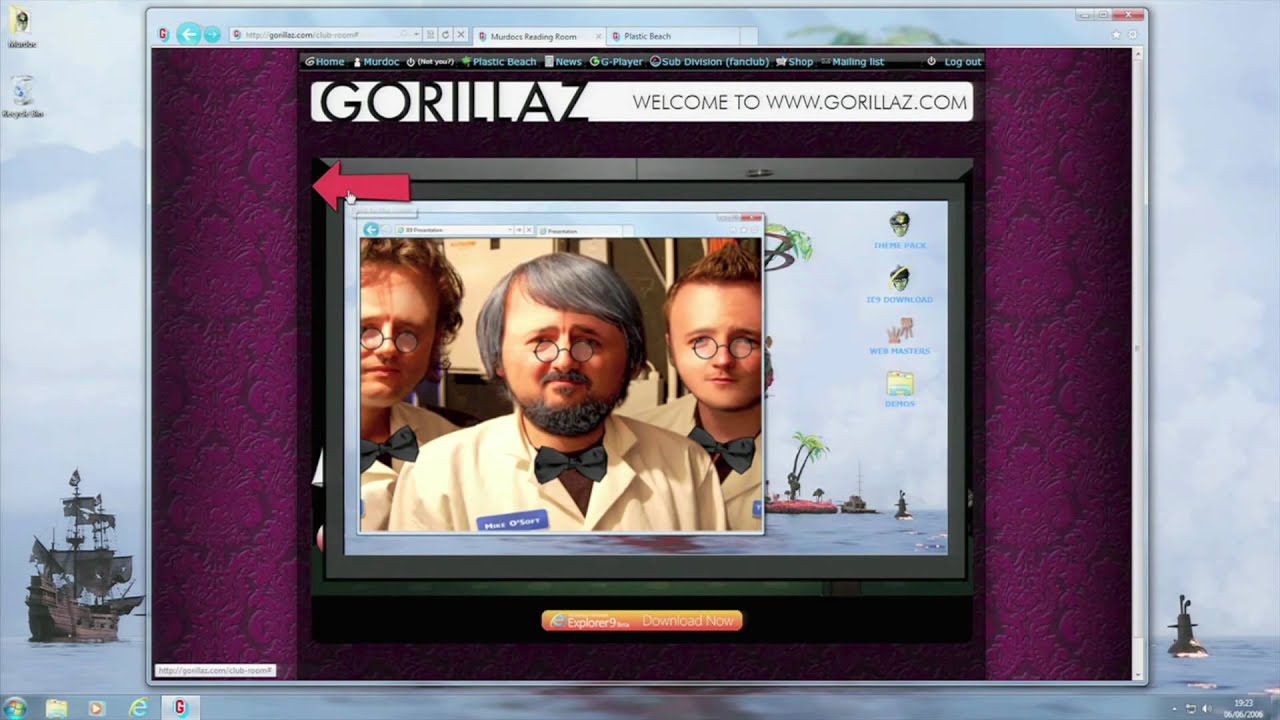 Murdoc's tour of Gorillaz.com & IE9
