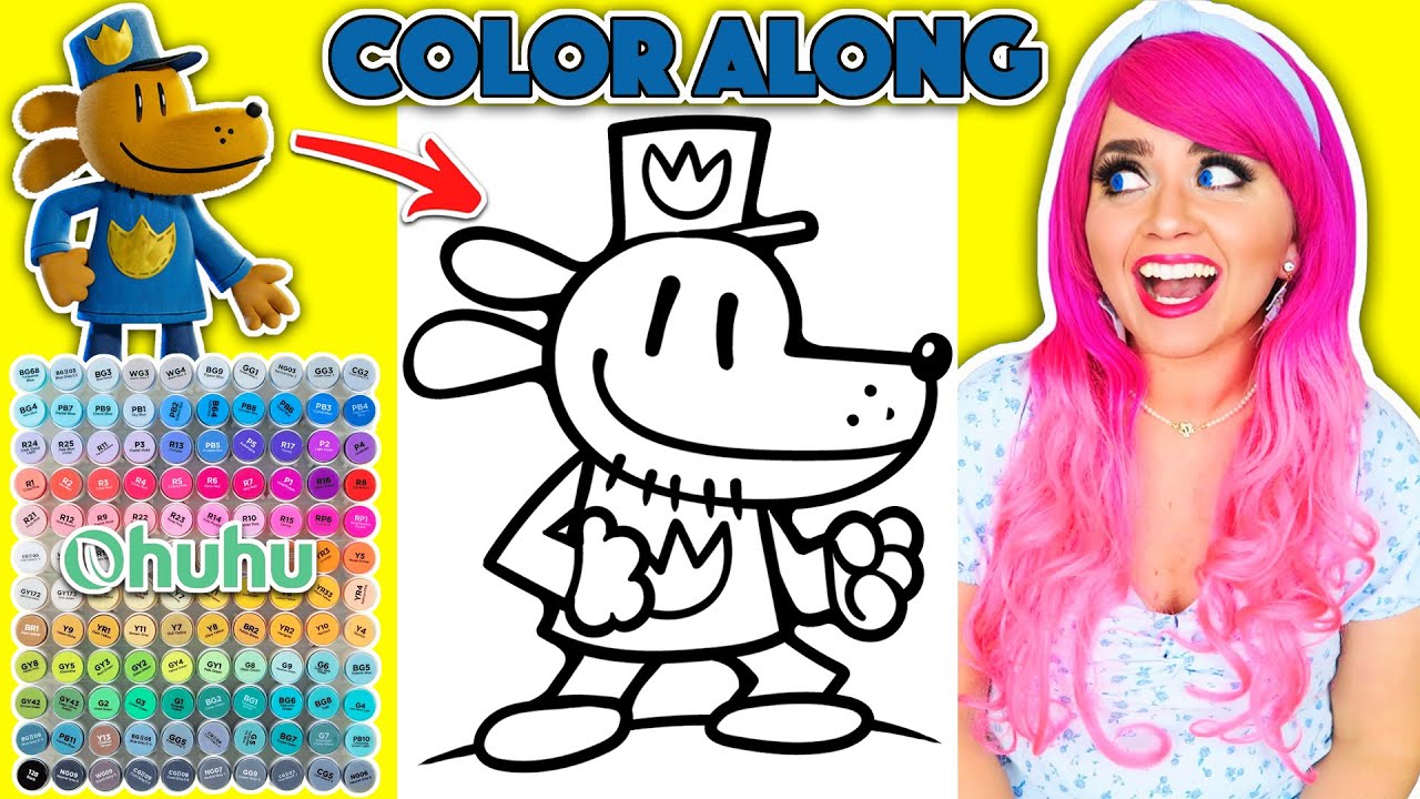 Color Dog Man Step-by-Step with Me | Ohuhu Art Markers | COLOR ALONG WITH KIMMI