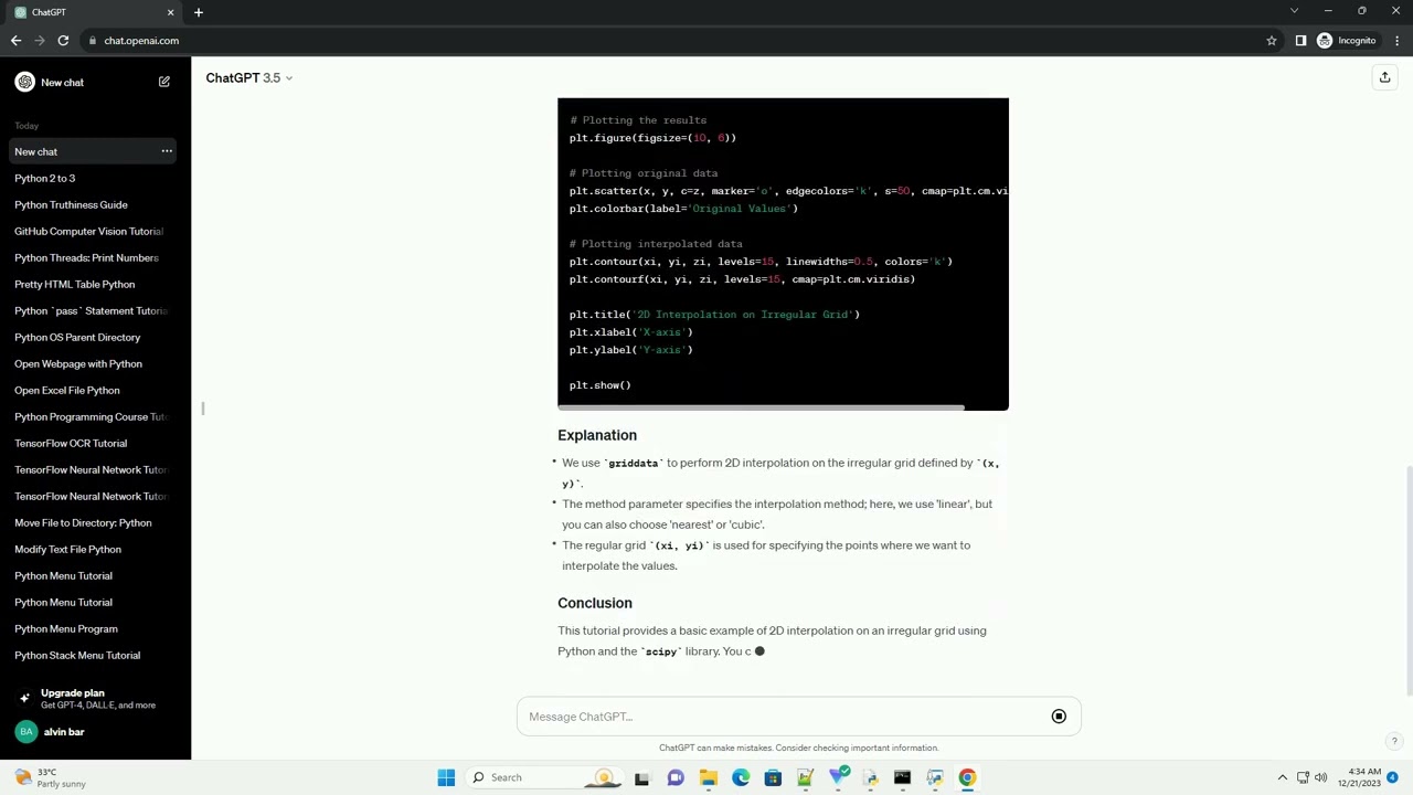 python 2d interpolation irregular grid