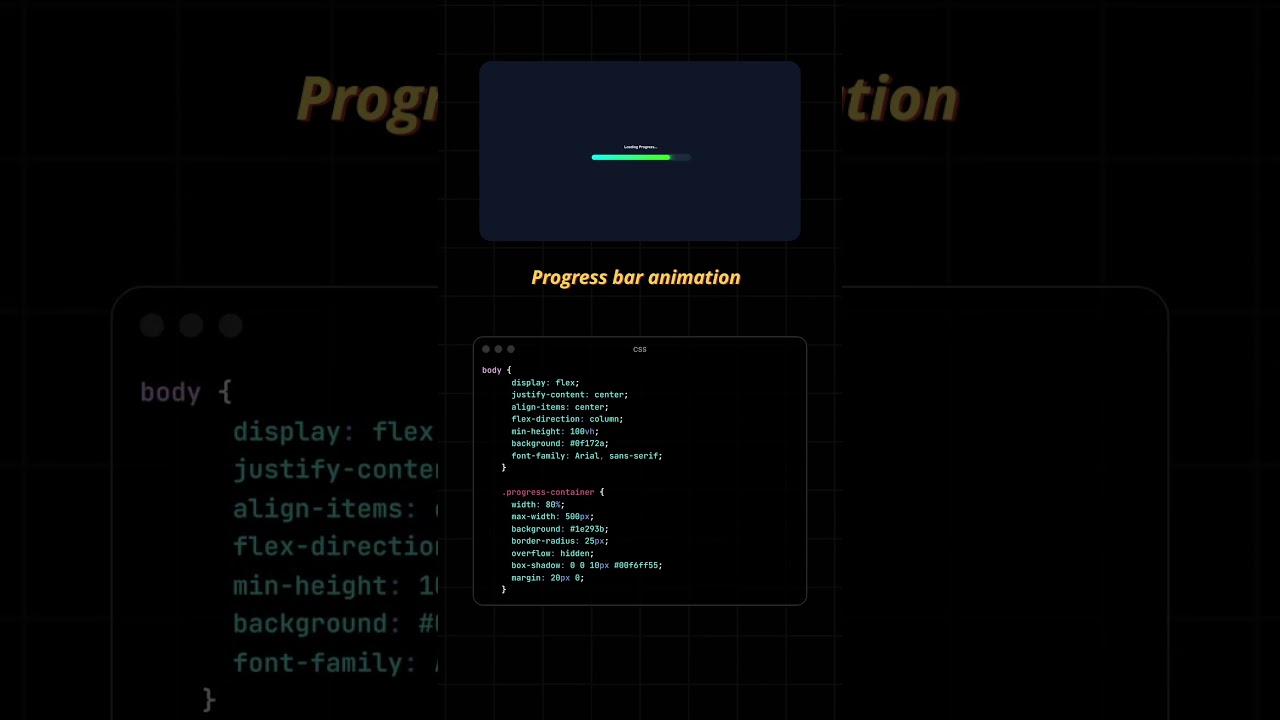 📊 Progress Bar Animation in HTML & CSS | Pure CSS Effect ⚡