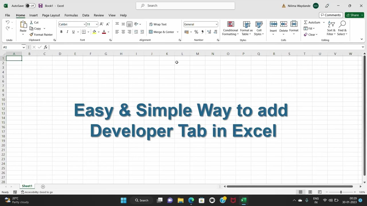 How to add Developer Tab to the Ribbon in Excel || Enable Developer Tab