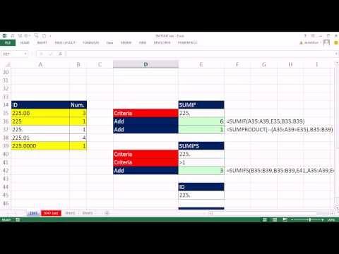 Excel Magic Trick 1047: "Number 225", & "Text 225.00" Same For COUNTIF, SUMIFS, DSUM, DCOUNT??