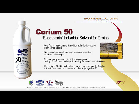 Corium 50 (1st) "Exothermic" Industrial Solvent for Drains, BizConTech
