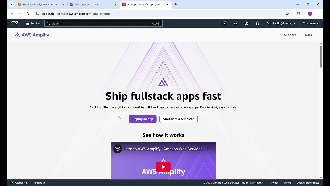 🚀 Sentiment Analysis Web App using AWS Comprehend | Beginner-Friendly AWS AI Project(Free Tier)