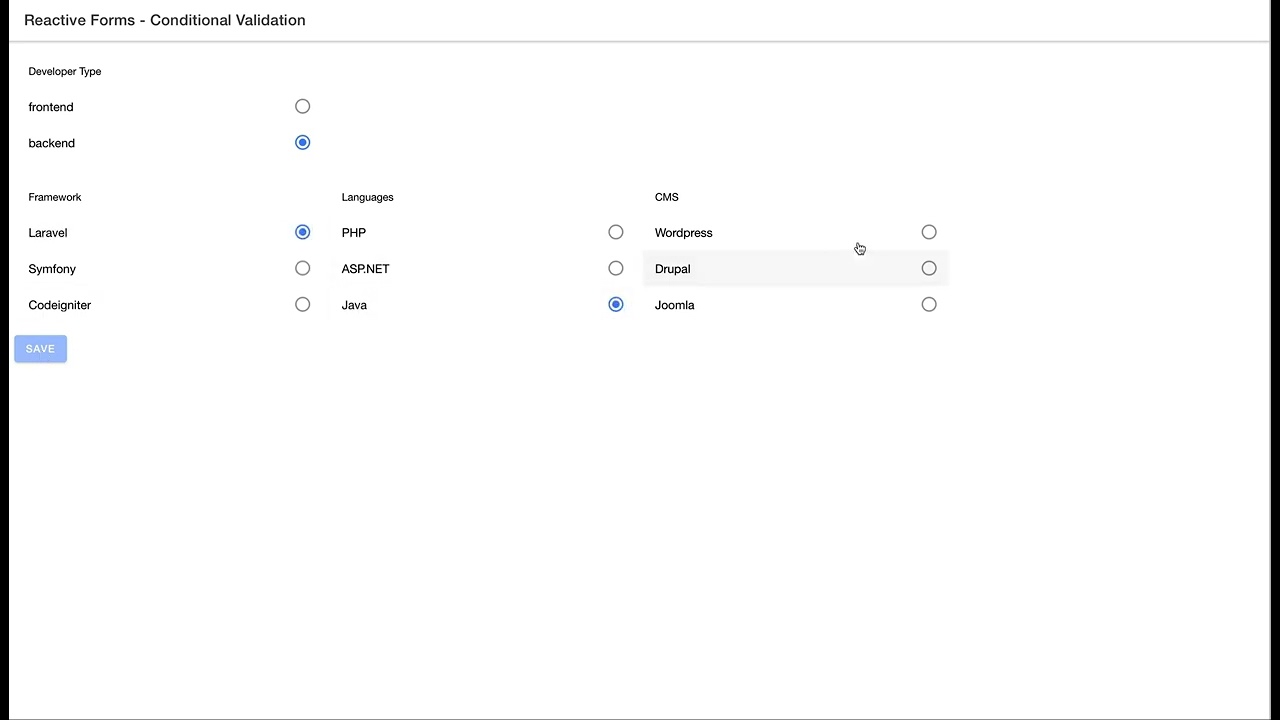 Angular conditional form validation