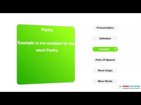 PANTRY - Definition, pronunciation, grammar, meaning - Practice grade 8 vocabulary