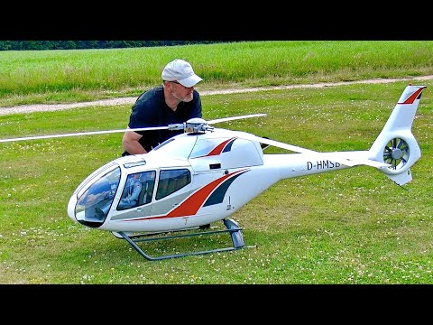 WOW !!! HUGE RC EUROCOPTER EC-120 B COLIBRI / SCALE MODEL TURBINE HELICOPTER / FLIGHT DEMONSTRATION