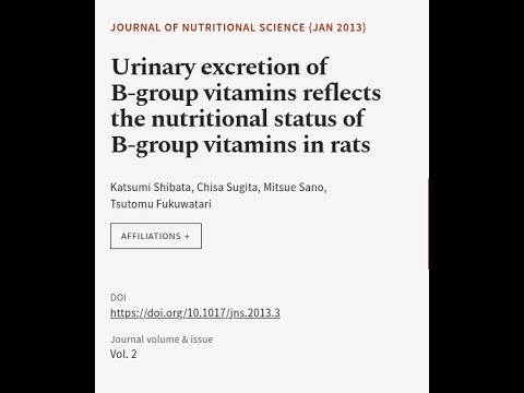 Urinary excretion of B-group vitamins reflects the nutritional status of B-group vita... | RTCL.TV