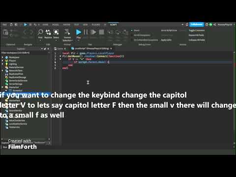 How to move your mouse by clicking a key in first person (scripting Roblox Studios SIMPLE EZ!!)