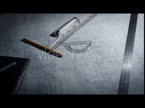 Drawing Tools On a Blueprint - Stock Footage | VideoHive 15011592