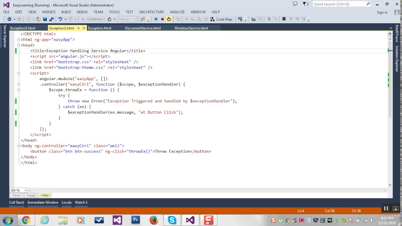 Exception Handling in Angularjs