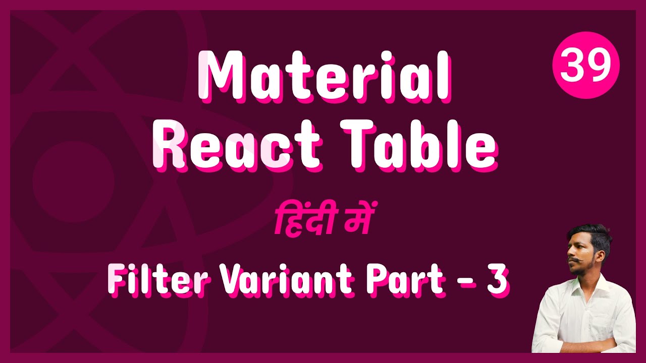 Material React Table v2  - Column Filter Variant Part - 3 [39]